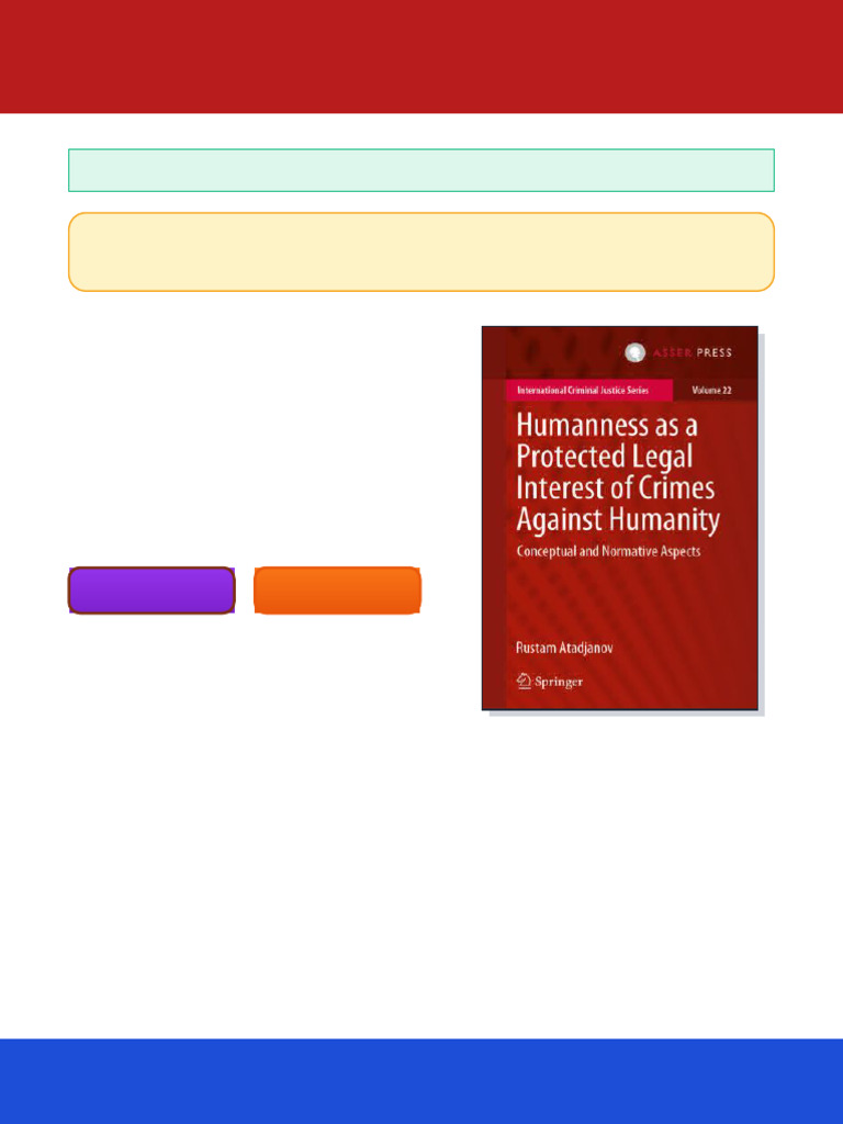 Humanness as a Protected Legal Interest of Crimes Against Humanity ...