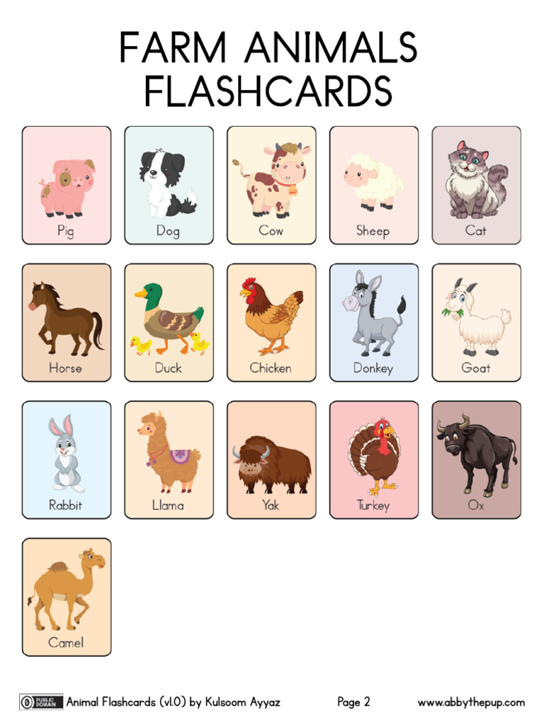 Farm Animal Flashcard | PDF