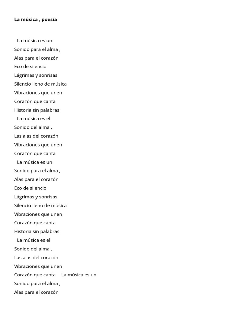 La música: sonido del alma y corazón | PDF