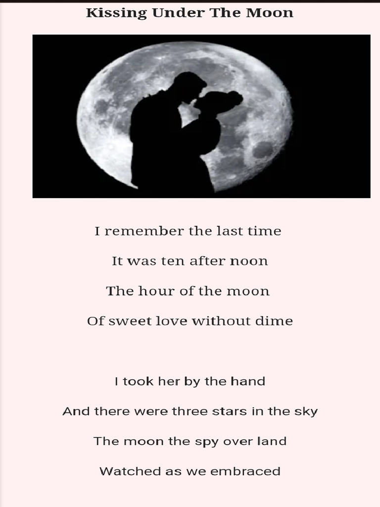 Kissing Under The Moon - Poem - TimmyPoet | PDF