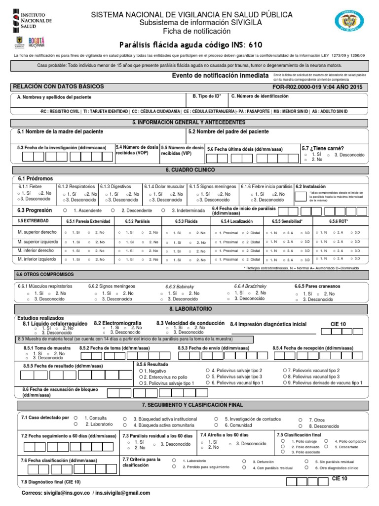 Ficha Paralisis Flacida | PDF | Enfermedades y trastornos ...