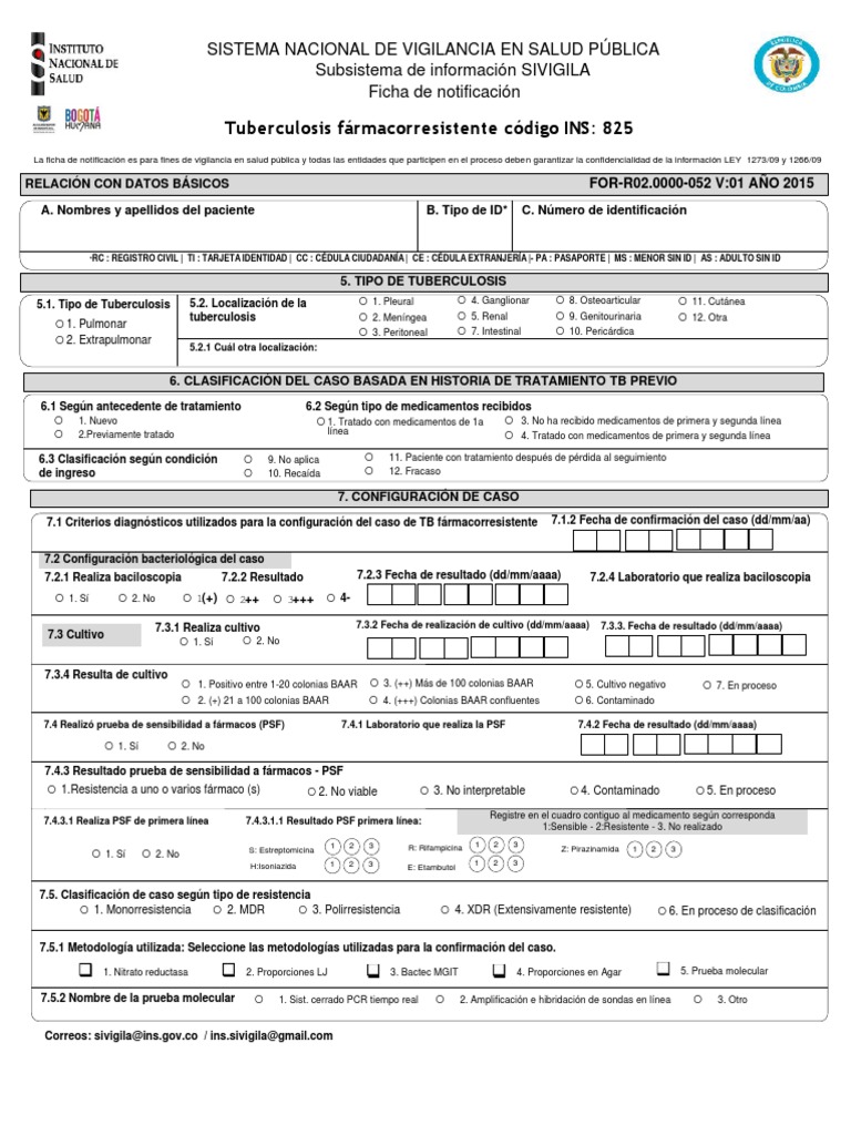 Ficha Tuberculosis Farmacorresistente | PDF | Tuberculosis | Índice de masa corporal