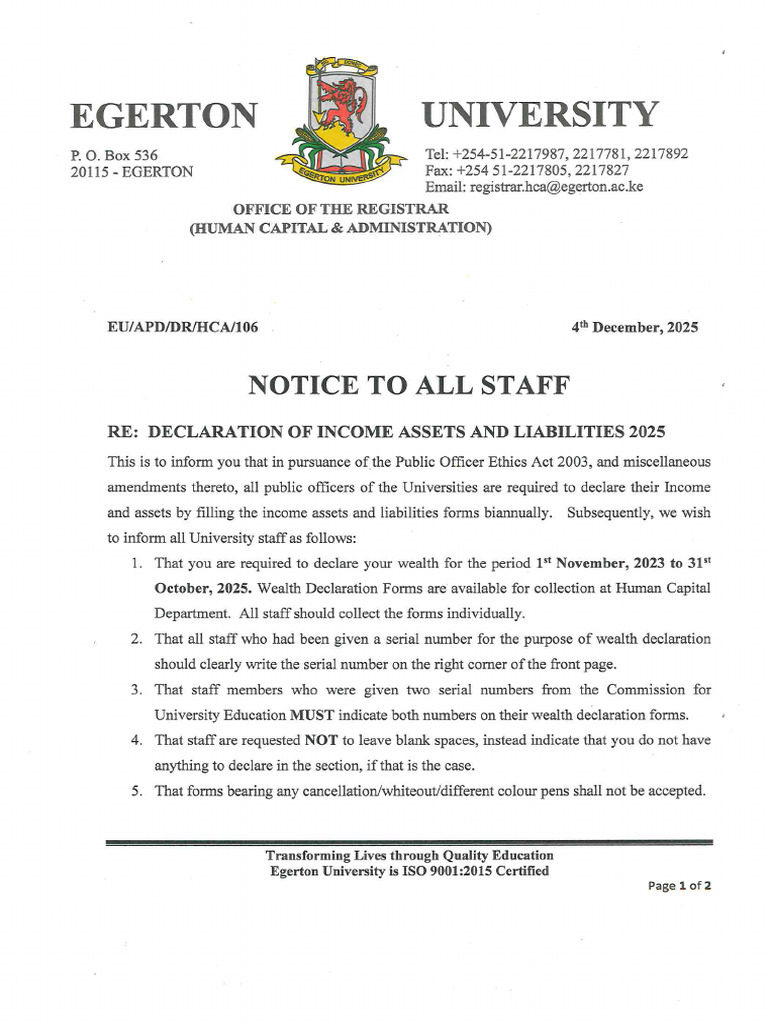 Wealth Declaration Form for 2023-2025 | PDF