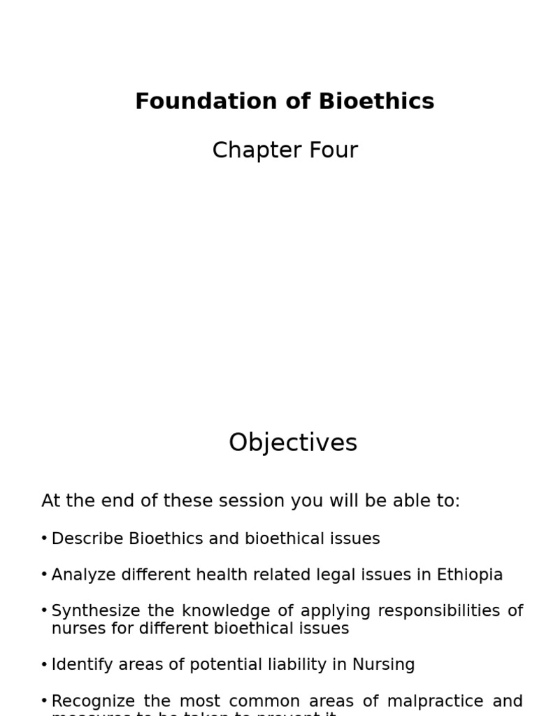 Chapter 4 Bioethics | PDF | Bioethics | Tort