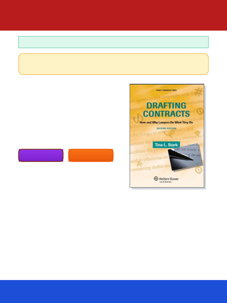 Drafting Contracts How and Why Lawyers Do What They Do 2nd Edition Edition Tina L. Stark ebook ...