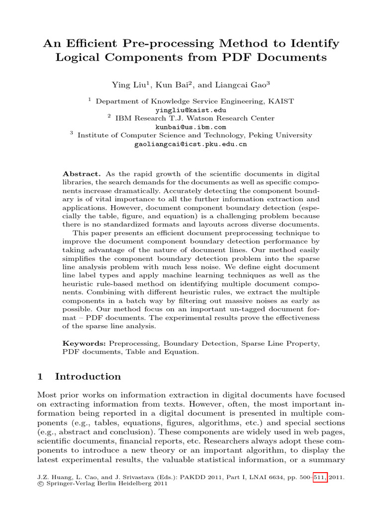An Efficient Pre-processing Method to Identify Logical Components from PDF | PDF | Page Layout ...