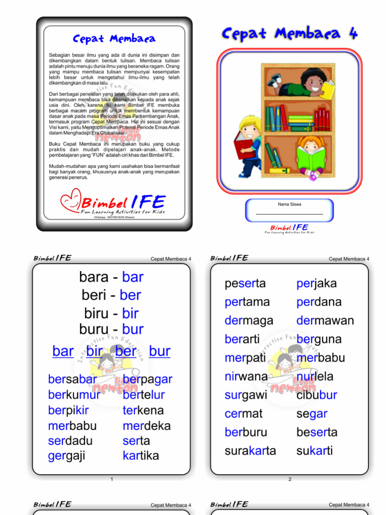 Cepat Membaca 4 ( Modul ) PDF - Siap Print Kertas F4 | PDF