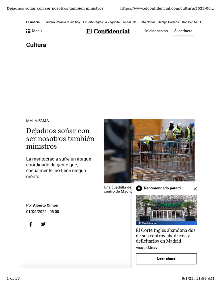 Dejadnos Soñar Con Ser Nosotros También Ministros | PDF