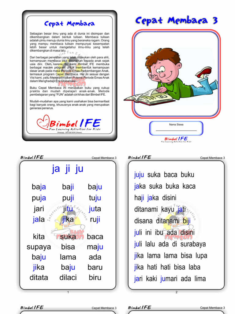 Cepat Membaca 3 (Modul) PDF - Siap Print Kertas F4 | PDF