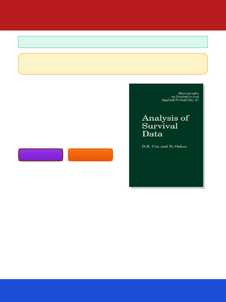 Analysis of Survival Data First Edition Cox download full ebook ...