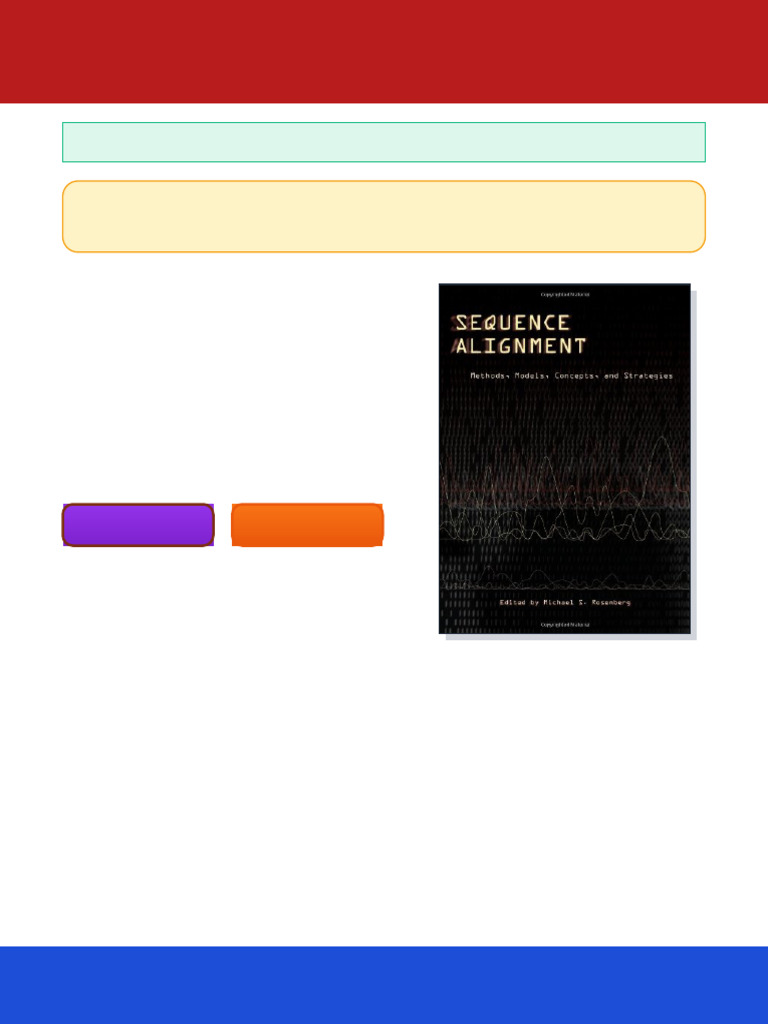 Sequence Alignment Methods Models Concepts and Strategies 1st Edition ...