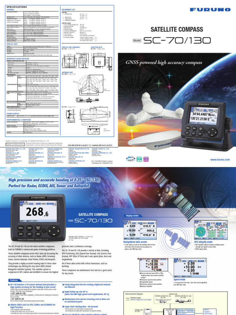 CompasSatelital FURUNO SC70 Brochure | PDF | Broadcast Engineering ...