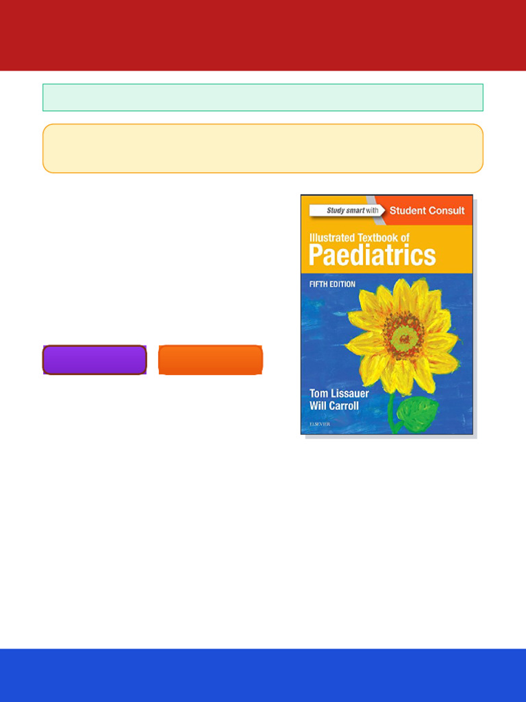 Illustrated Textbook of Paediatrics 5th Edition Tom Lissauer Ebook ...