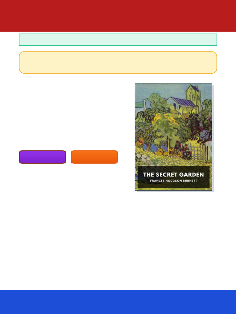 The Secret Garden Frances Hodgson Burnett Ebook Classic Edition | PDF