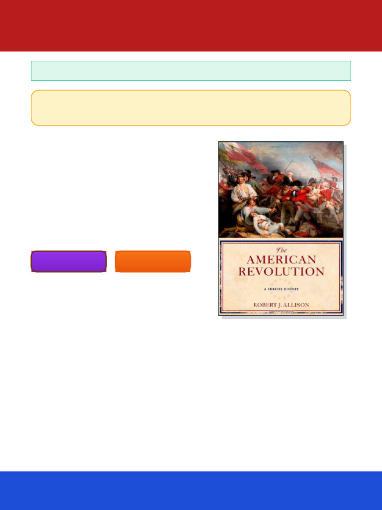 The American Revolution A Concise History 1st Edition Robert Allison ...