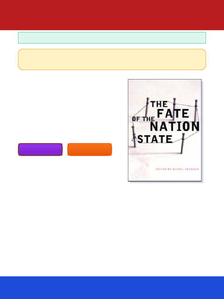 Fate of the Nation State 1st Edition Michel Seymour ebook digital text ...