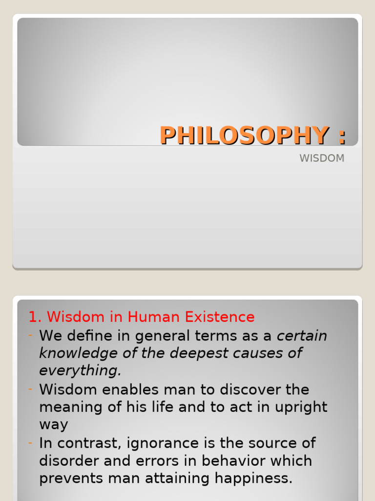 Philosophy Intro 1 | PDF | Wisdom | Science