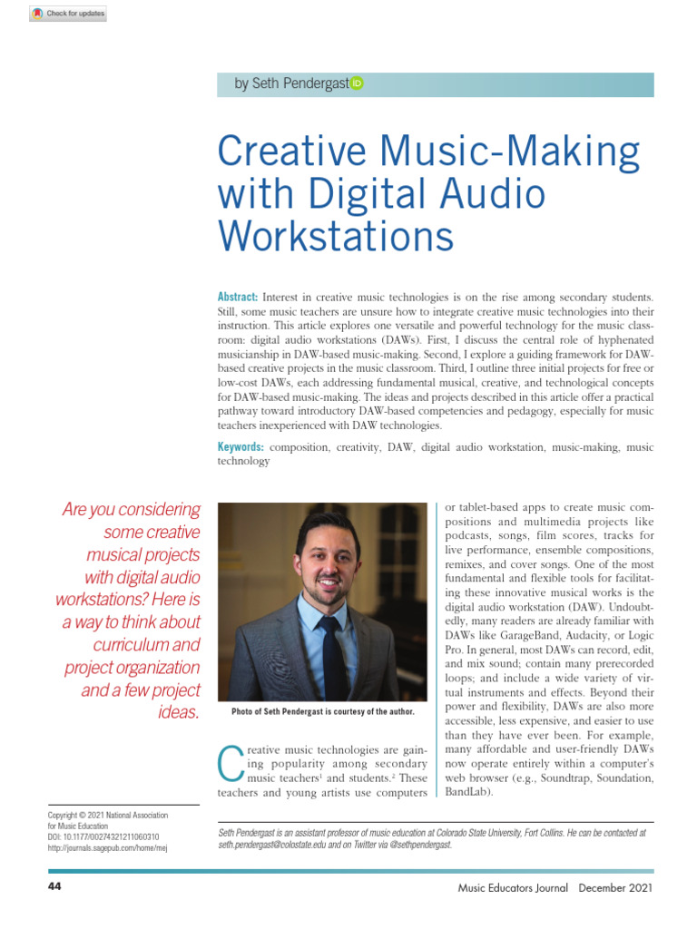 Creative Music - Making With Digital Audio Workstation (2021) | PDF ...