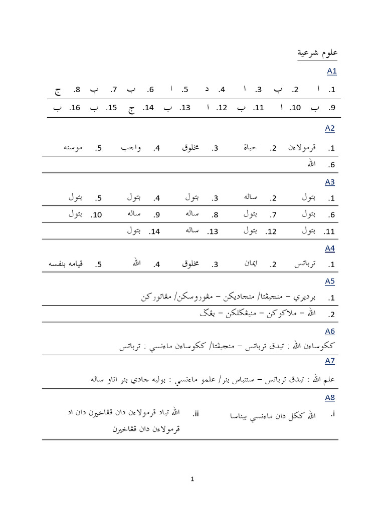 Skema Jawapan U.syariah-Sirah | PDF