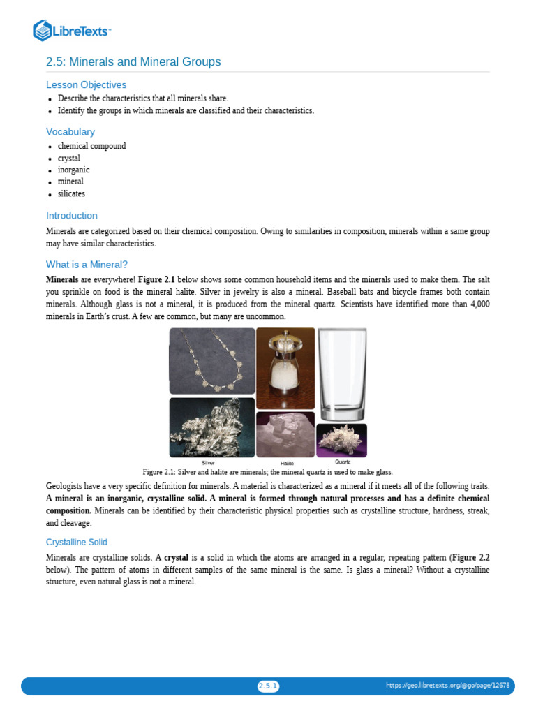 Understanding Minerals and Their Groups | PDF | Minerals | Chemical ...