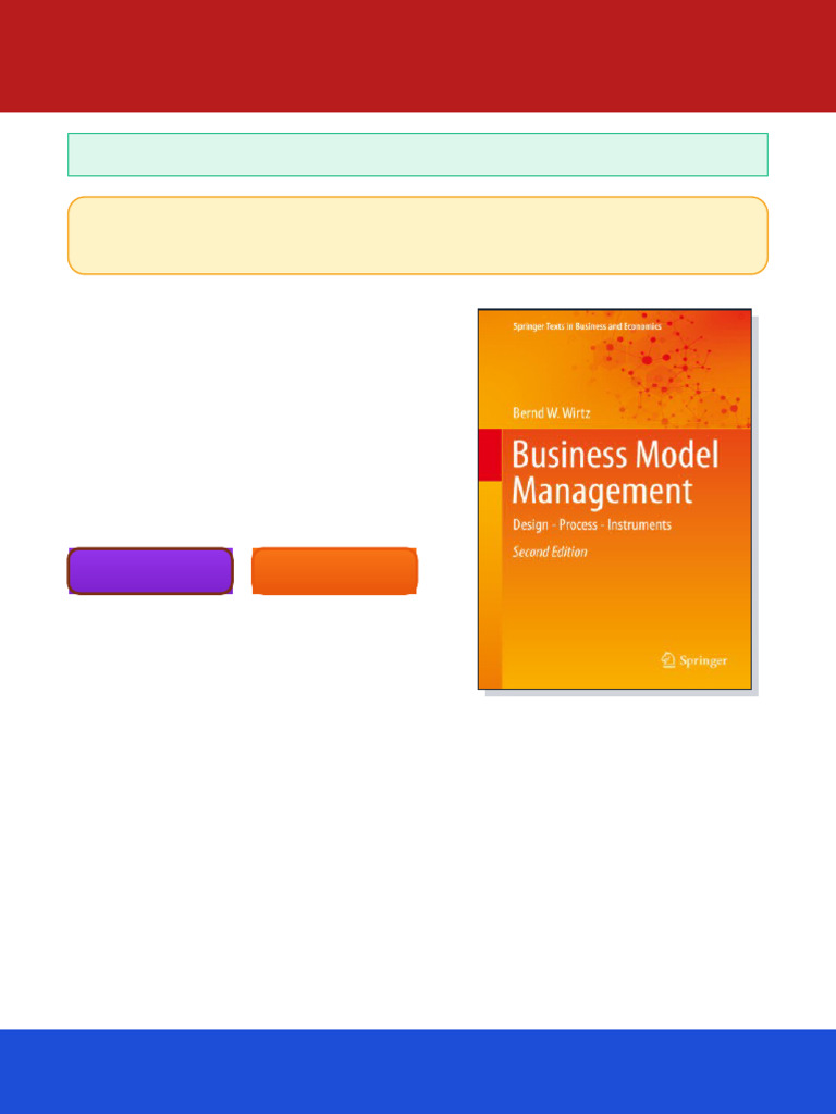 Business Model Management : Design - Process - Instruments Bernd W ...