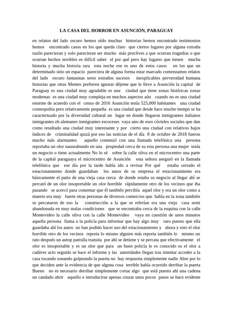 La Casa Del Horror en Asunción, Paraguay | PDF | Micrófono | Paraguay