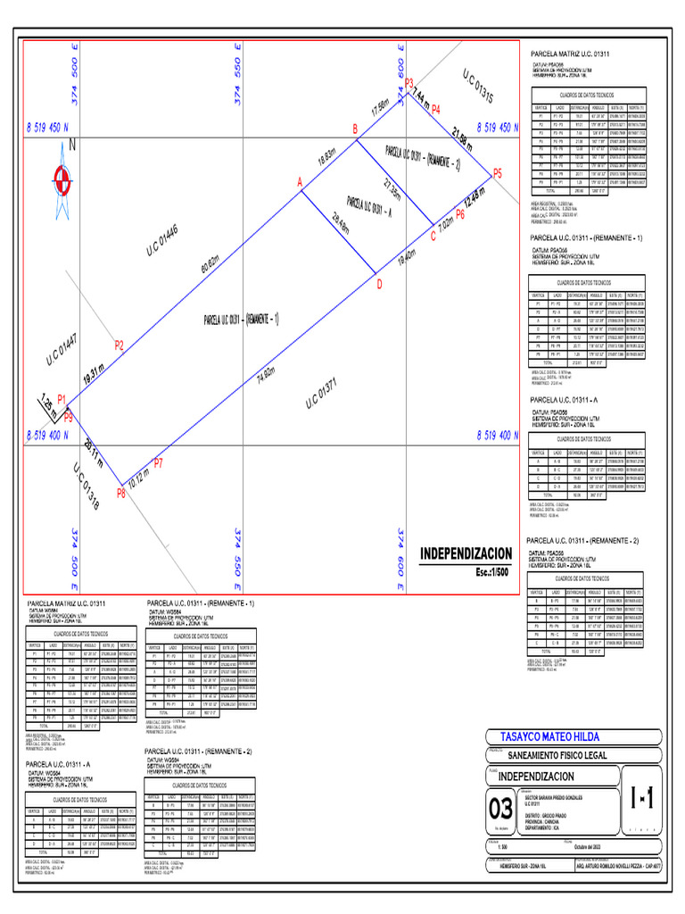 Datos Técnicos de Parcelas U.C. 01311 | PDF | Geodesia | Cartografía
