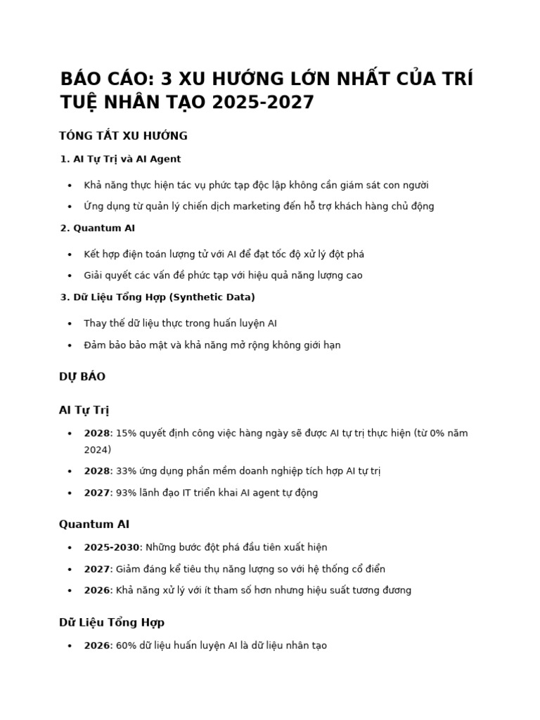 Bao Cao Xu Huong Ai | PDF