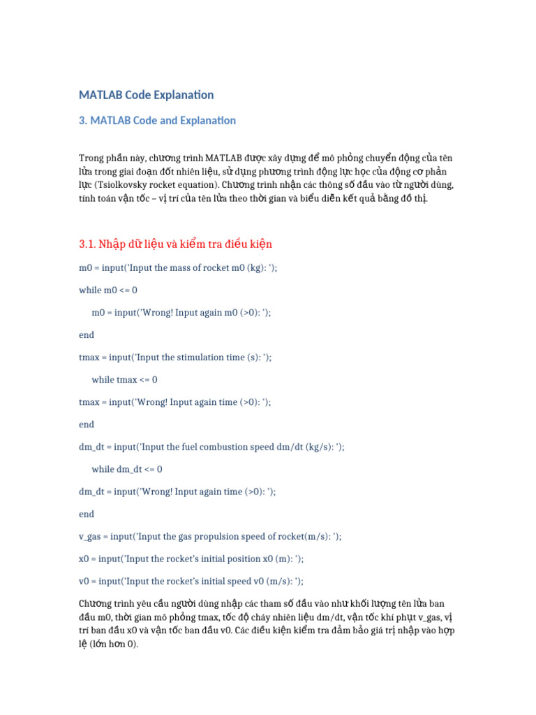 Matlab Code Explanation | PDF