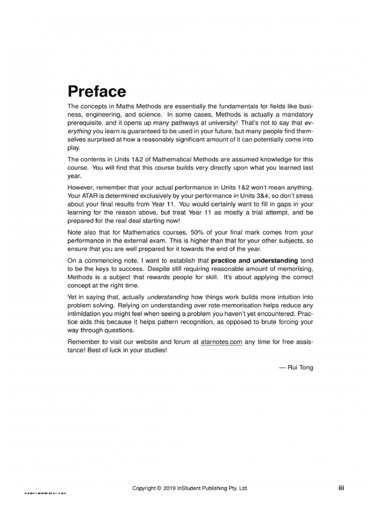 QCE Maths Methods Units 3 & 4 Notes | PDF