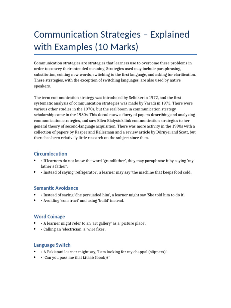 Effective Communication Strategies Explained | PDF | Communication ...