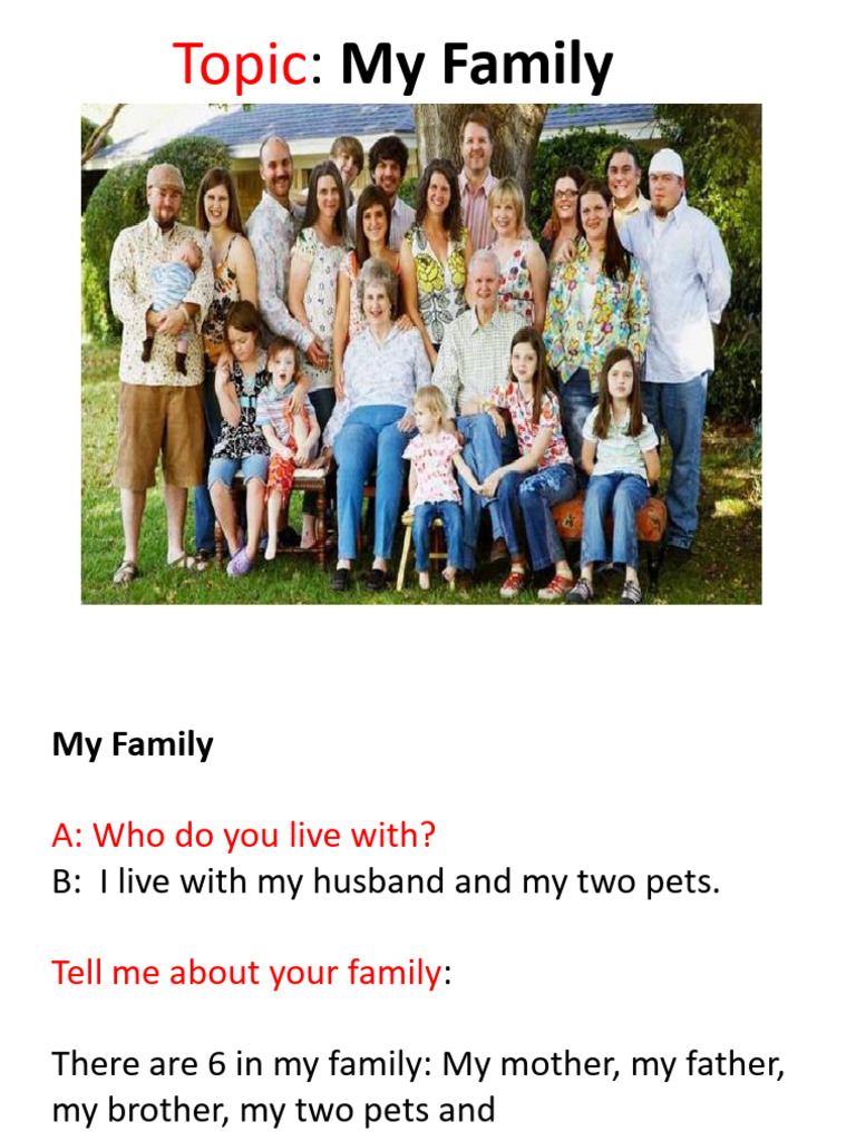 Topic My Family 25BB | PDF