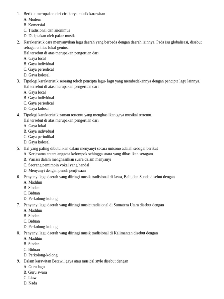 Pas Senbud Kelas 8 | PDF