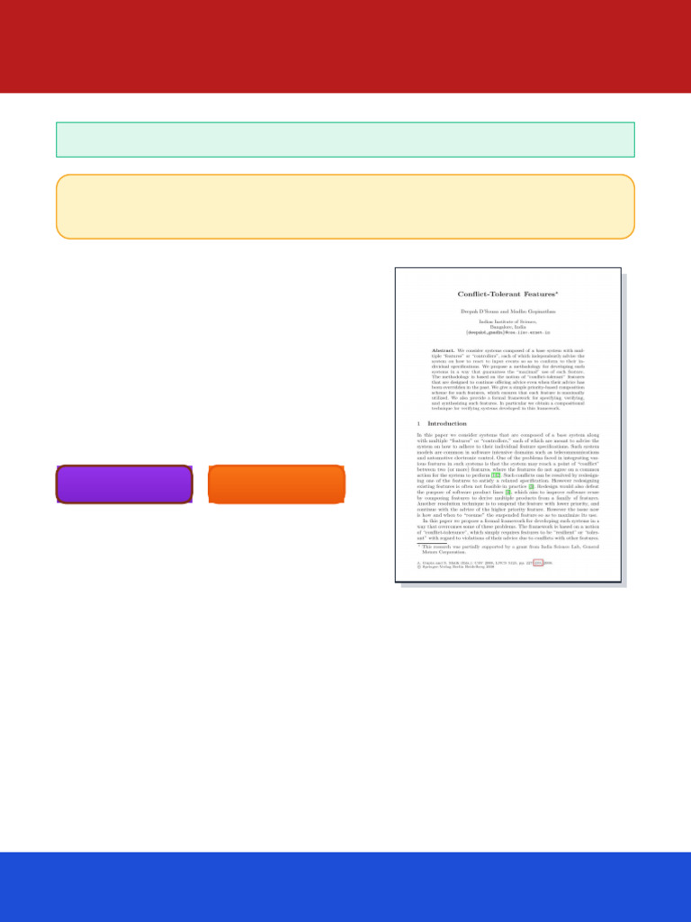 Conflict Tolerant Features 1st edtion by Deepak Dâ€™Souza, Madhu ...