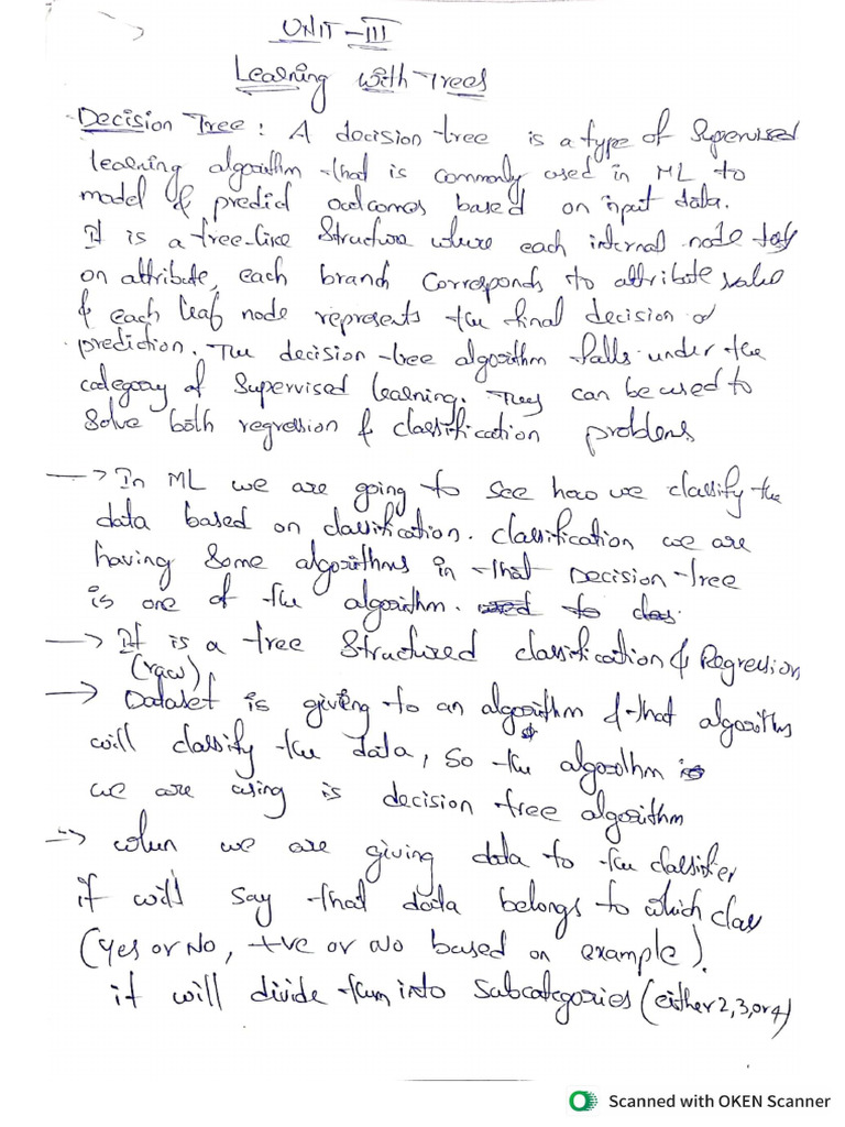 Ml Unit-3 Written Notes | PDF