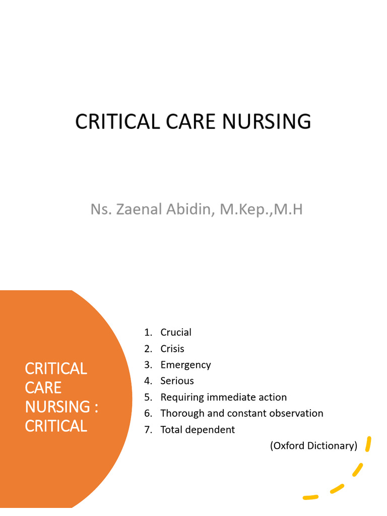 Critical Care Nursing Overview | PDF | Intensive Care Medicine ...