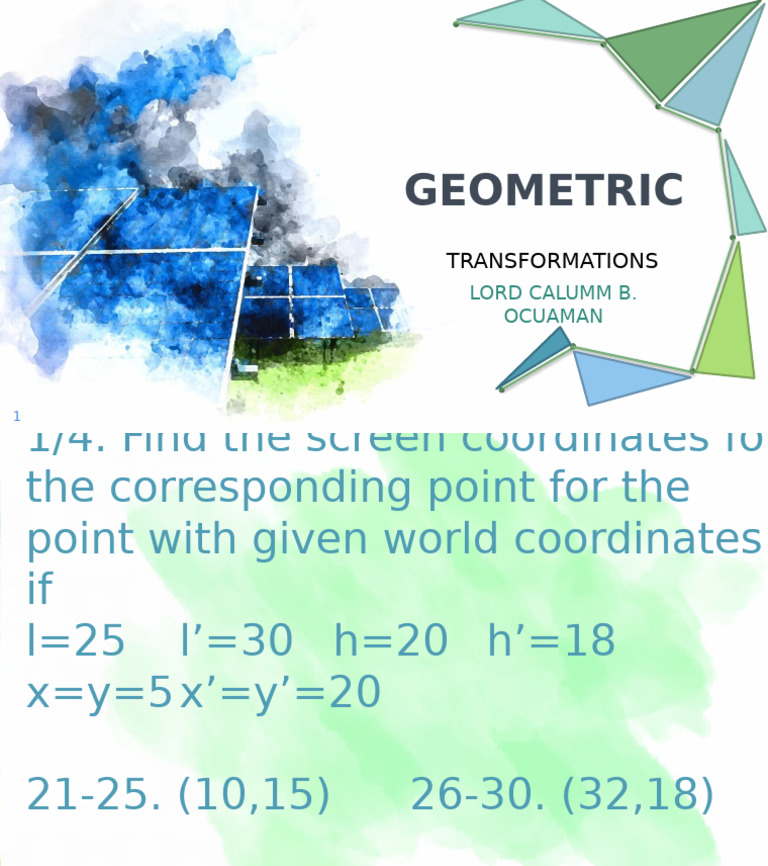 Geometric Transformations Assignment | PDF