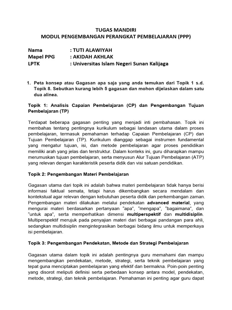 Tugas Mandiri Ppp Tuti | PDF
