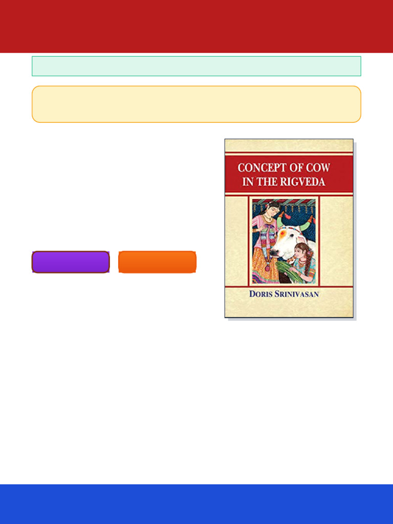 Concept of Cow in The Rig Veda 1st Edition Doris Meth Srinivasan Ebook ...
