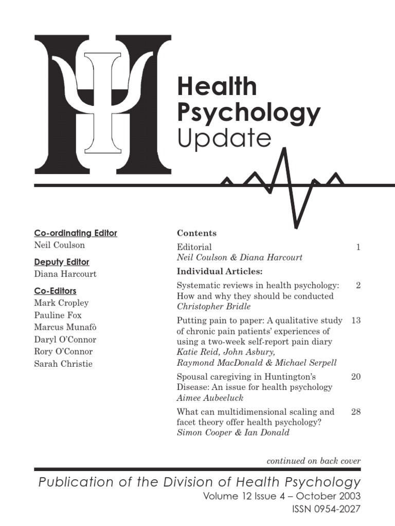 Health Psychology | PDF | Systematic Review | Randomized Controlled Trial