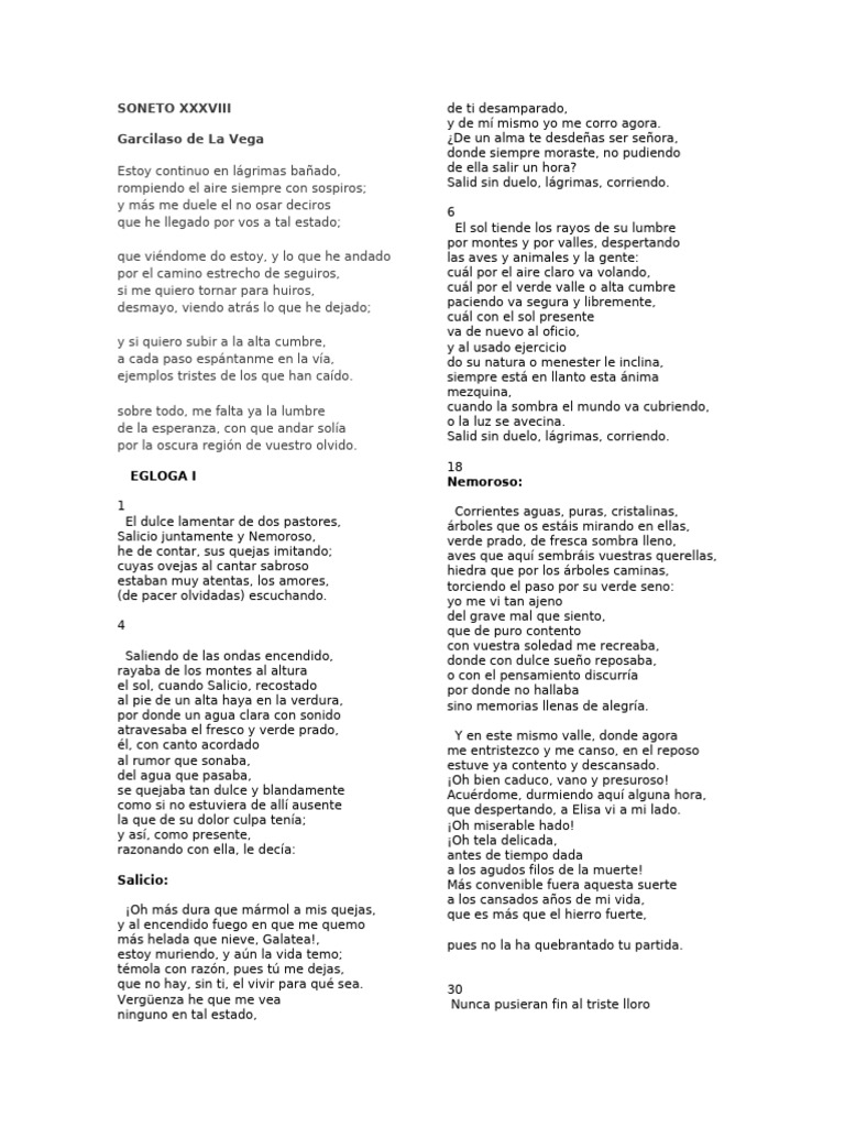 Soneto y Egloga | PDF