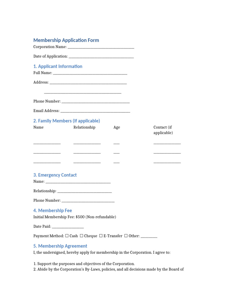 Membership Application Form | PDF