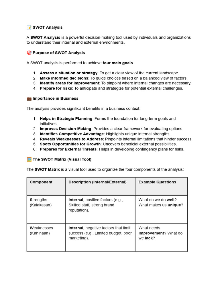 Strategic Bus. Analysis - Finals | PDF | Swot Analysis | Business