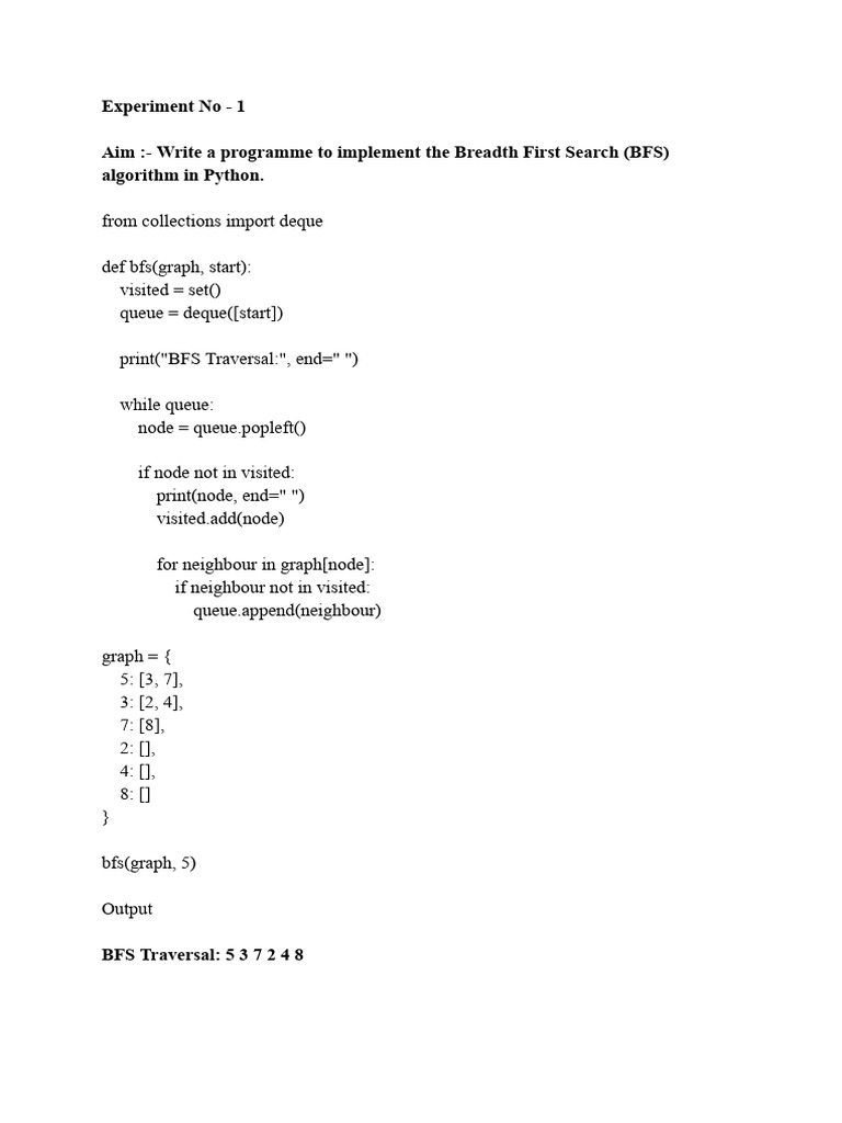 Python Algorithms: BFS, DFS, A*, Tic-Tac-Toe | PDF | Applied ...