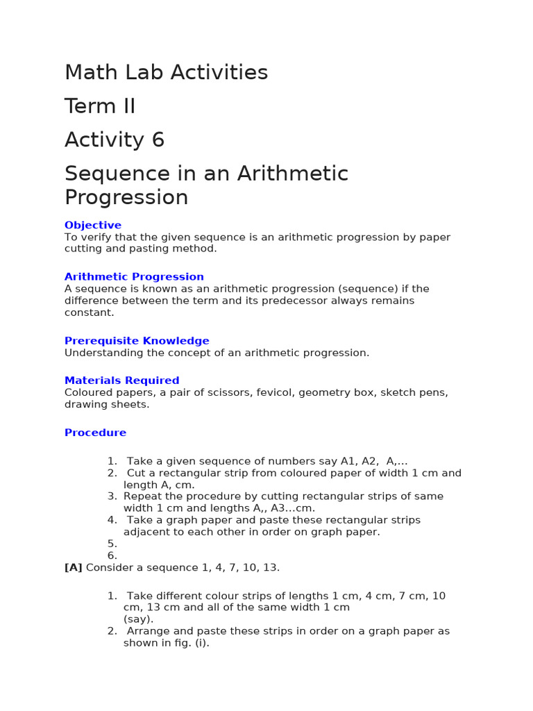 Math Lab Activities Term II | PDF | Area | Length