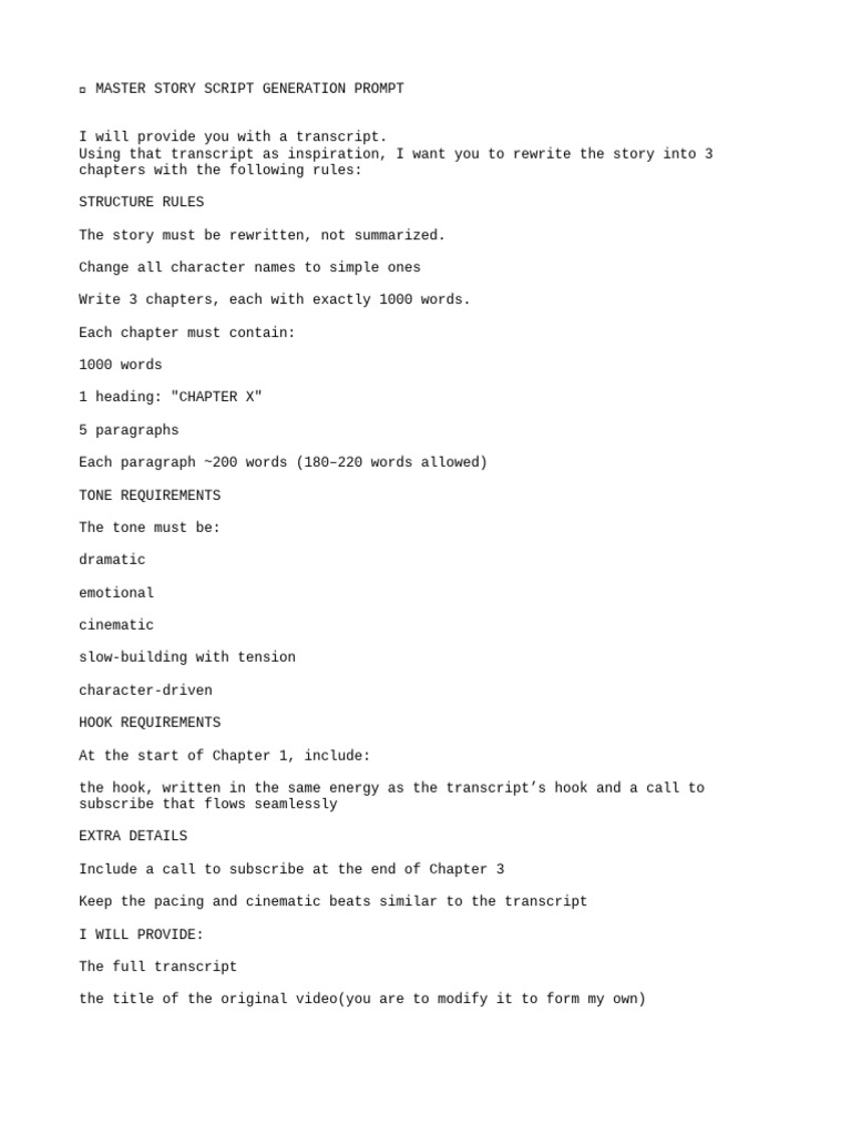 Master Prompt(Transcript) | PDF