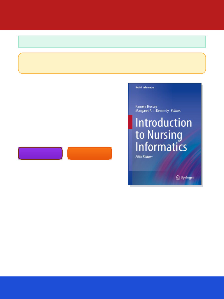 Introduction to Nursing Informatics 5th Edition Pamela Hussey Margaret ...