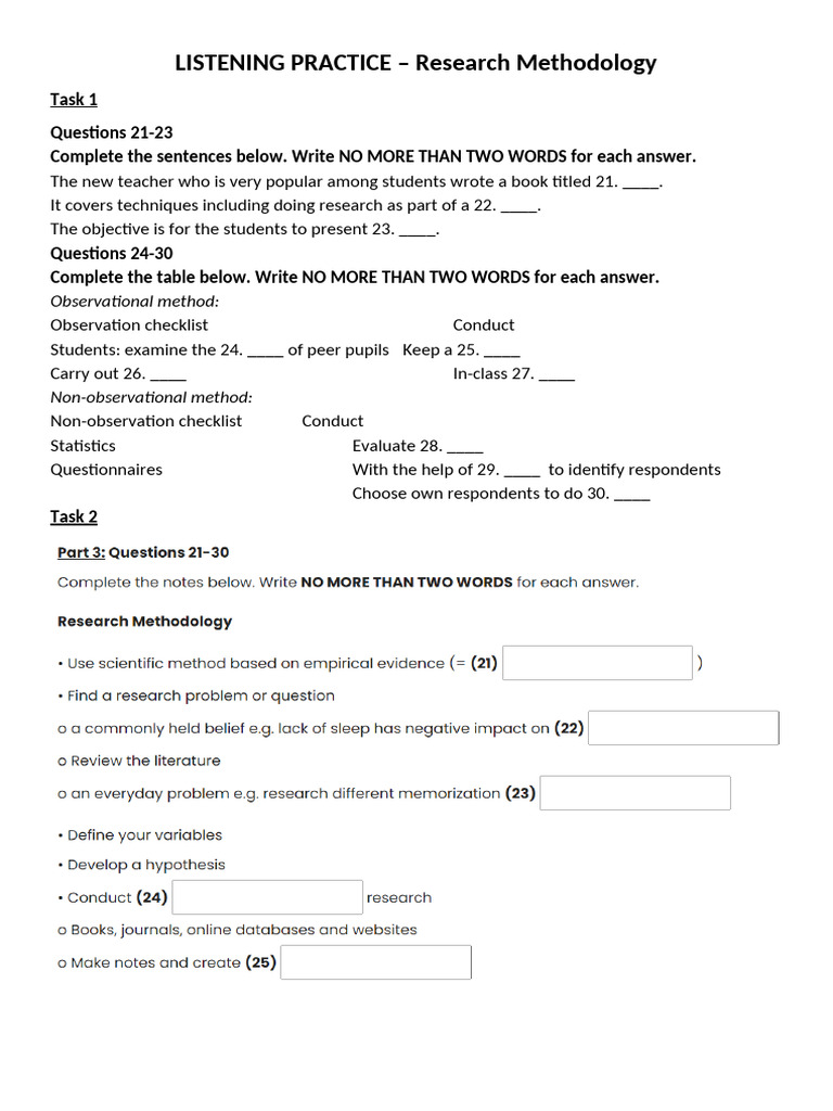 Listening Practice. Education | PDF
