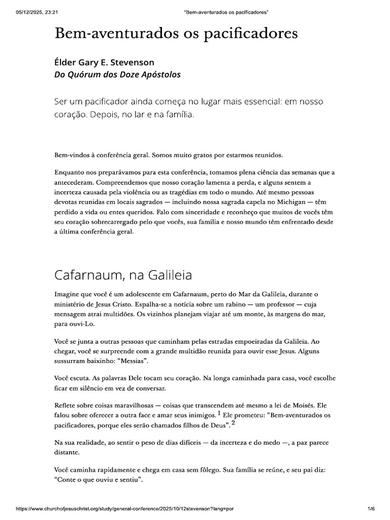 Bem Aventurado Os Pacificadores | PDF