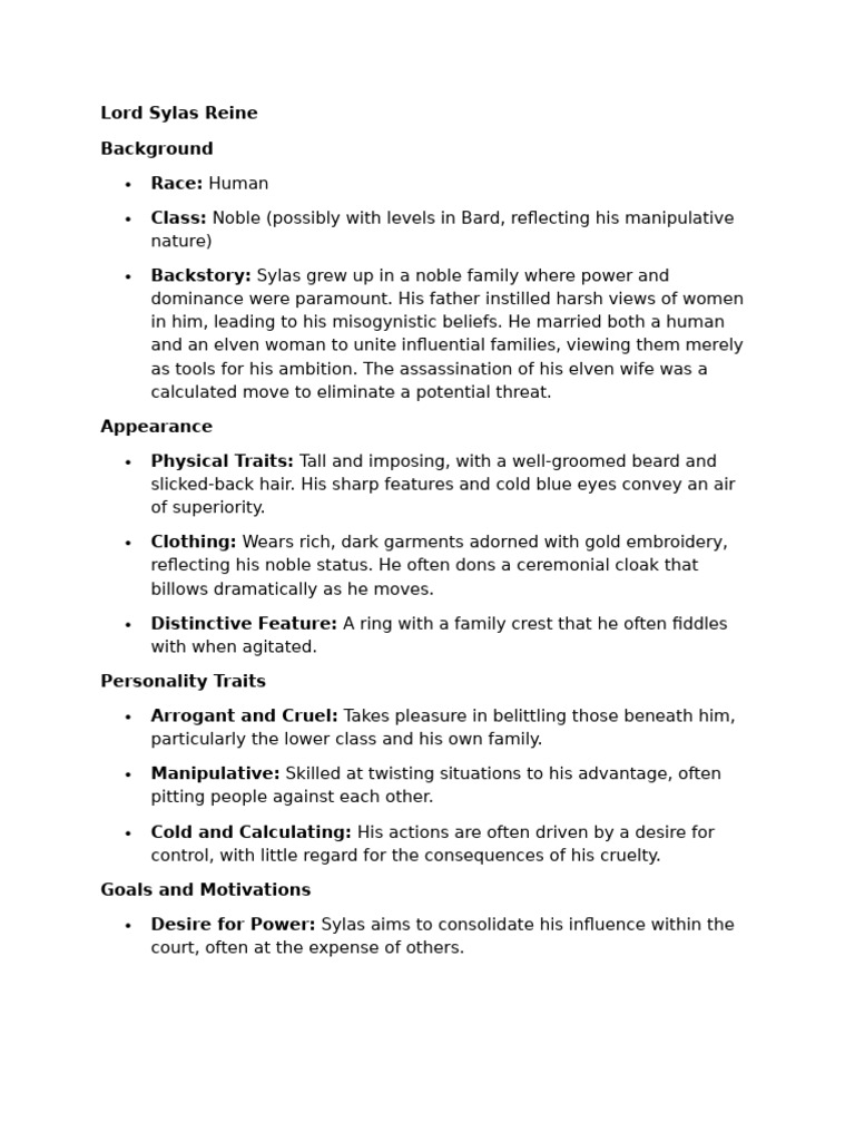 NPC Profiles | PDF